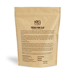 MB Herbals French Pink Clay 8 oz / 0.5 LB | Montmorrillonite Pink Clay (French Rose Clay) | Mild, Hydrating Clay for Sensitive, Matured & Acne-Prone Skin - Packing May Vary
