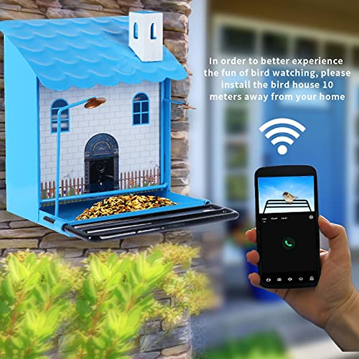 Smart Bird Feeder with Camera,Bird Feeder Camera Auto Capture Birds and Notify,1080P HD Bird Feeder Camera,Free 32G SD Card, Ideal Gift for Father's Day