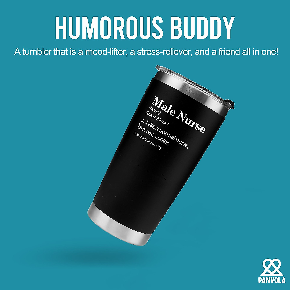 Male Nurse Definition Murse Like A Normal Nurse But Way Cooler Nurse Gifts to Boyfriend Husband Dad From Girlfriend Wife Mom Vacuum Insulated Tumbler Removable Lid and Straw (Black, 20 oz)