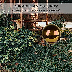 12" Tall Iron Gazing Ball Stand, Classic Stylelish Garden Hardware Metal Holder for 8/10/12-Inch, Strong and Durable Handmade Gazing Globe Display Stand Decoration for Outdoor, Home, Yards