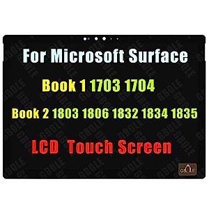 GBOLE Screen Replacement for Microsoft Surface Book 1 1703 1704 1705 1706 Book 2 1803 1804 1805 1806 LCD LED Touch Screen Display Digitizer Assembly