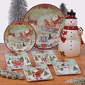 Certified International Joy of Christmas 9" Salad/Dessert Plates, Set of 4 Assorted Designs, Multicolor
