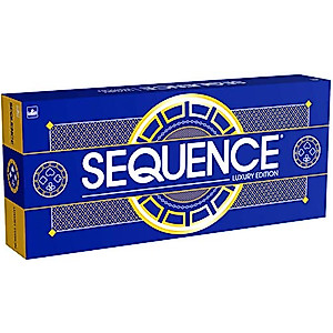 Sequence Luxury Edition - Stunning Set with Deluxe, Cushioned, Roll-Flat Game Mat - Amazon Exclusive by Goliath , Blue, 2-12 players