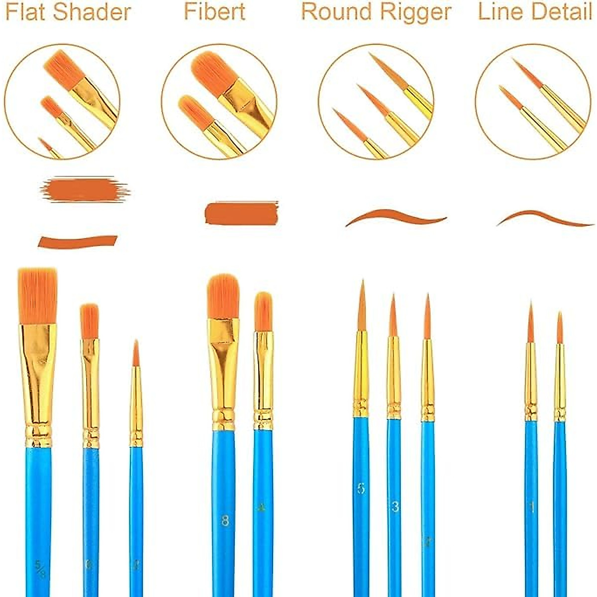 Painting Brush Palette Set, with 6 Packs of 60 Brushes and 6 Palettes ,Nylon Brush Head, Suitable for Oil Watercolor, etc., Perfect Art Painting Set.