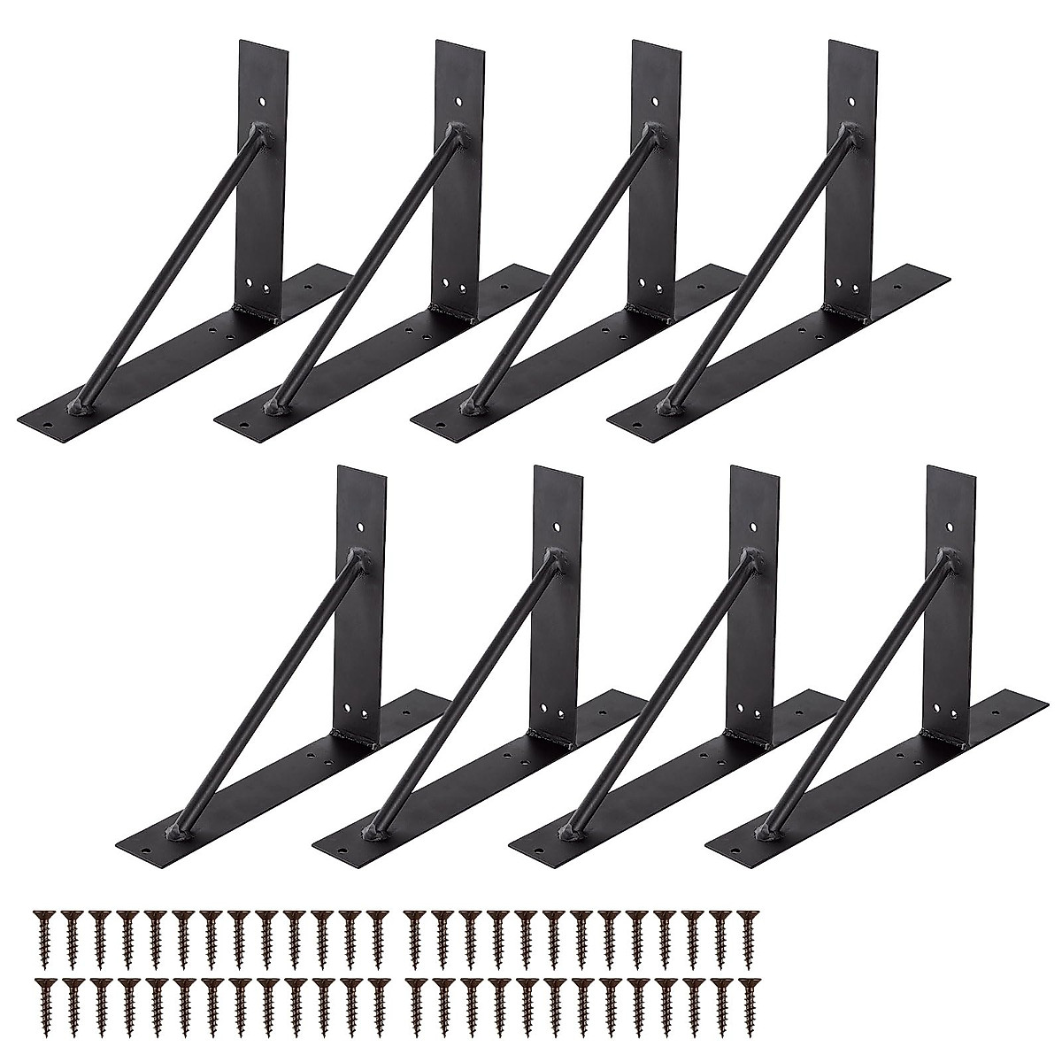 Sag Gate Kit - Set of 2 Gate Corner Bracket 90 Degree Bracket with Gate Hinges Heavy Duty for Wooden Fences - No Sag Gate Corner Brace Bracket for Doors, Driveway, Corral Gates, Wood Windows (8pc)