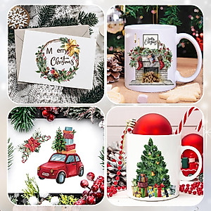 SATINIOR 16 Sheets Christmas Rub on Transfers for Crafts and Furniture Xmas Santa Snowman Reindeer Stickers Rub on Decals for Scrapbook DIY Wood Fabric Journal Dairy Envelope Crafts, 5.9 x 5.9 Inch