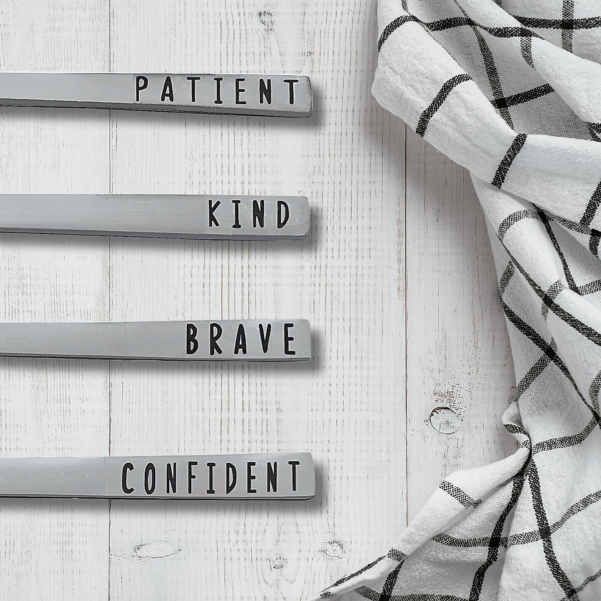 Toddler Spoons and Forks for Self Feeding | 4pc Stainless Steel Utensils Engraved with Positive Words to Encourage Eating | Ages 2-6 Kids Utensils