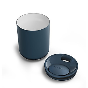 Fellow 10 oz Rocky Lowball Tumbler - Insulated Stainless Steel Whiskey and Cocktail Tumbler with Ceramic Interior and Swivel Pebble Lid (Stone Blue)