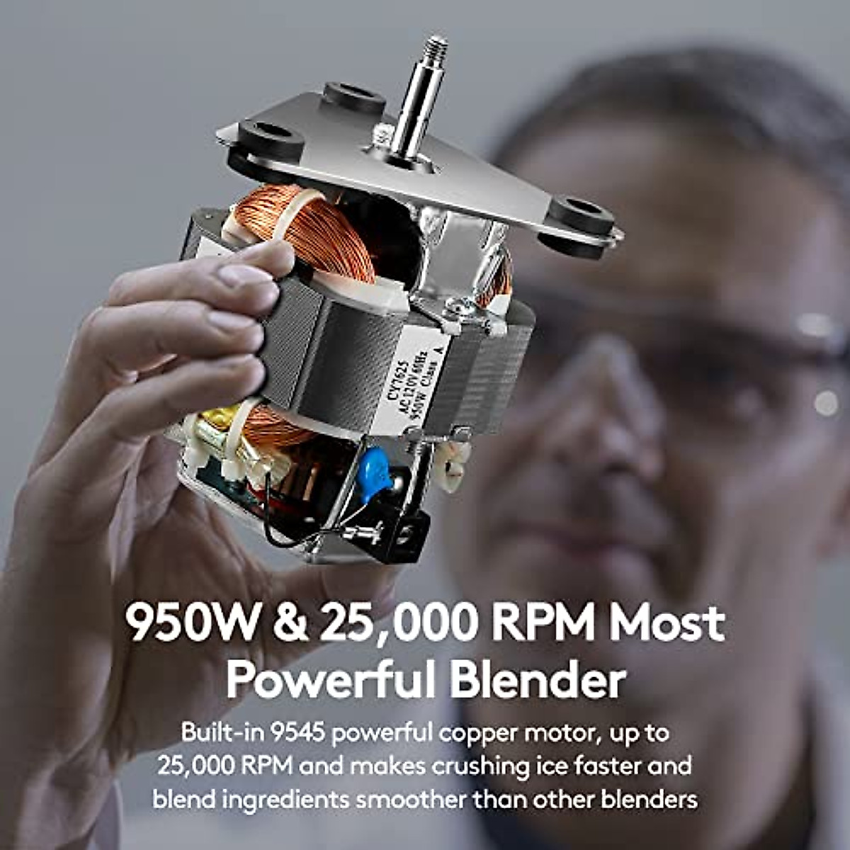 Anthter Professional Plus Blenders For Kitchen, 950W Motor Smoothie Blender with Stainless Countertop for Shakes and Smoothies, 50 Oz Glass Jar, Ideal for Puree, Ice Crush, Shakes and Smoothies