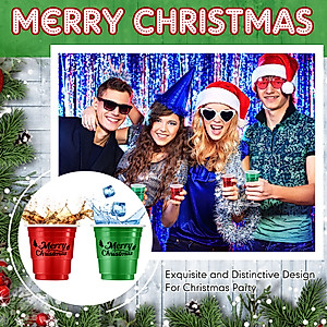 Lounsweer 100 Pcs Christmas Plastic Shot Glasses Shot Cups 2 oz Disposable Shot Cups Mini Party Shot Glasses for Bachelorette Birthday Drinking Tasting Serving Snack Samples Cup