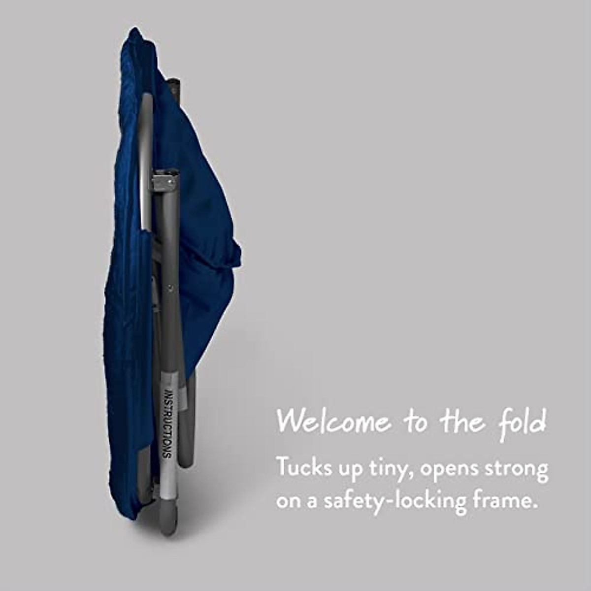 Urban Lifestyle Super Soft Faux Fur Saucer Chair with Folding Metal Frame, Navy, 29"X32"X22"