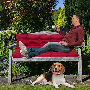 Mokoey Swing Cushion Replacement Outdoor Porch Swing Cushions Waterproof Thicken 4" Outdoor Swing Cushions with Ties for Garden Patio Porch Furniture Swing Outdoor Bench Cushions(Wine red-60 * 40in)