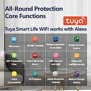 Safecam 360 Light Bulb Security Camera 2.4g Wifi,Light Bulb Cameras,Lightbulb Security Camera Outdoor Motion Tracking Alarm,Light Socket Security Camera Ptz View Google Home Tuya Smart With Alexa