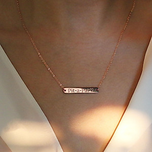 Petite Boutique Customizable Your Name Absolute Bar Necklace - Personalized Gift - Custom Jewelry Plated