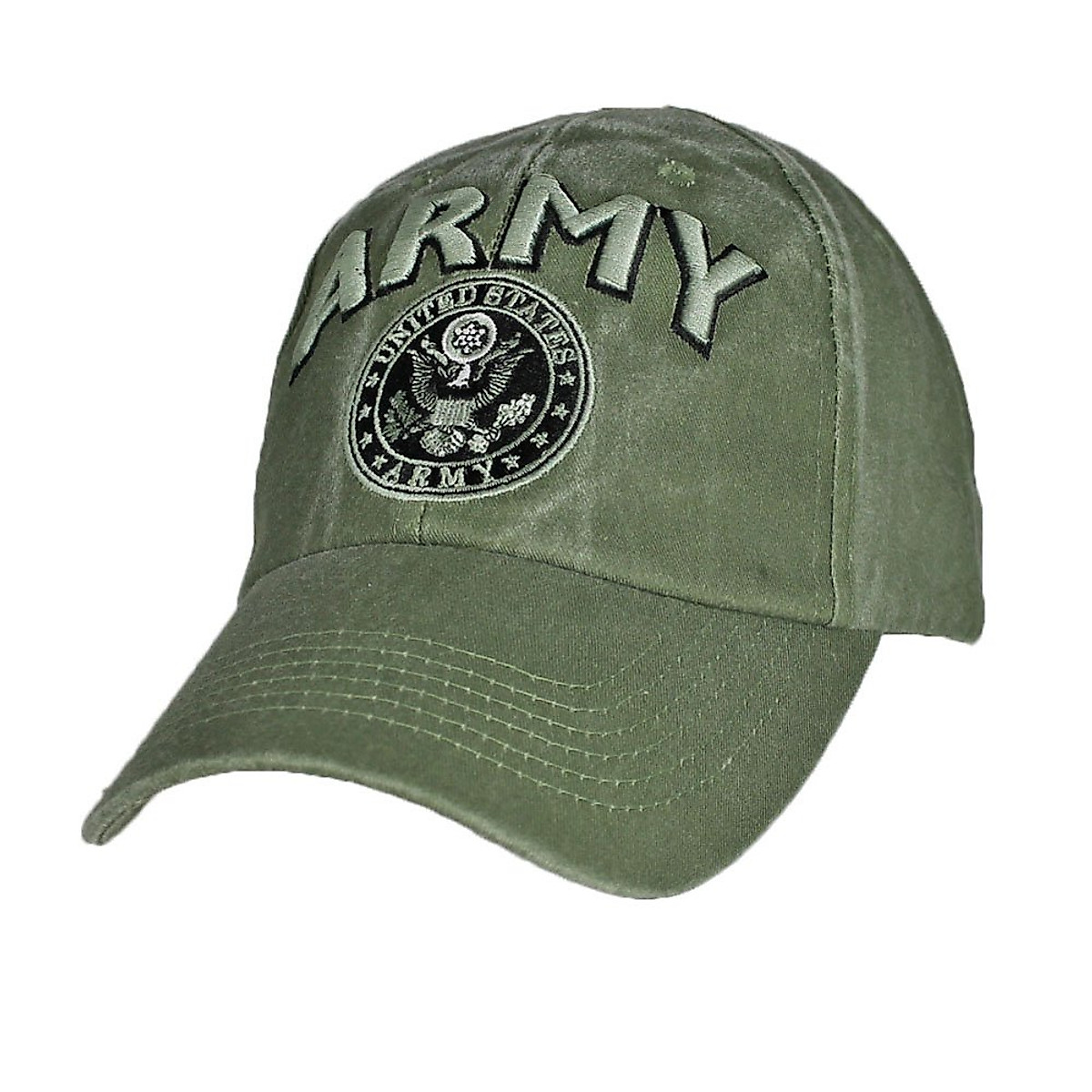 EAGLE CREST U.S. Army Emblem Men's 3D Baseball Cap, OD Green