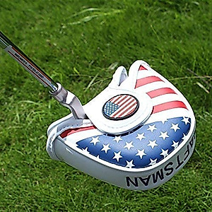 Craftsman Golf USA America Mallet Putter Cover Headcover for Scotty Cameron Odyssey (for Heel Shaft)