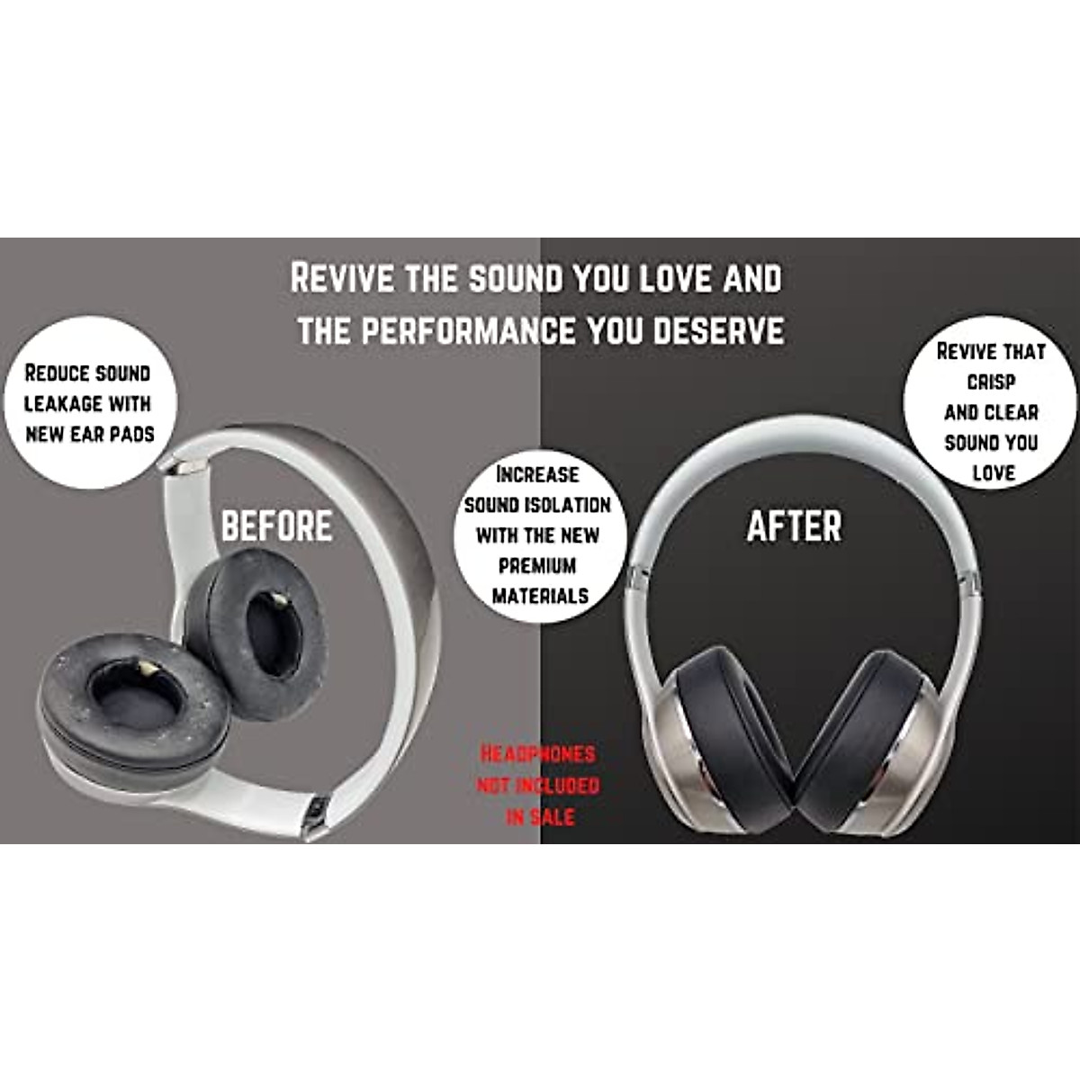 Premium Replacement Solo 3 Ear Pads/Solo 2 earpads Cushions. Compatible with Beats Solo 3 Headphones/Beats Solo 2 Headphones (Black). Premium Protein Leather | High Density Foam | Extra Thick