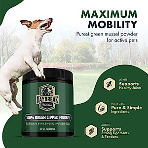 Pure Green Lipped Mussel Powder for Dogs and Cats - 100% New Zealand Green Lipped Mussels - Anti Inflammatory Supplement & Vitamins to Help Your Pet Deal with Arthritis, Joint Pain Relief - 150 Grams
