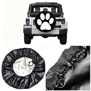 Lovely Pet Dog Paws Puppy Tire Cover Polyester Dust-Proof Wheel Tire Cover Protectors for Jeeptrailer Rv SUV Truck Camper Travel Trailer Accessories 16 Inch