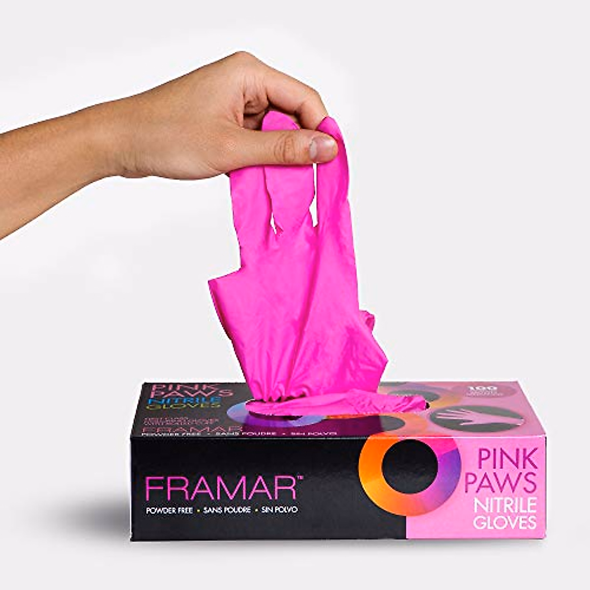 FRAMAR Pink Gloves Disposable Latex Free – Pink Nitrile Gloves Small, Disposable Gloves Small, Rubber Gloves Disposable, Esthetician Supplies, Mechanic gloves Disposable, Guantes Desechables 100 Pk
