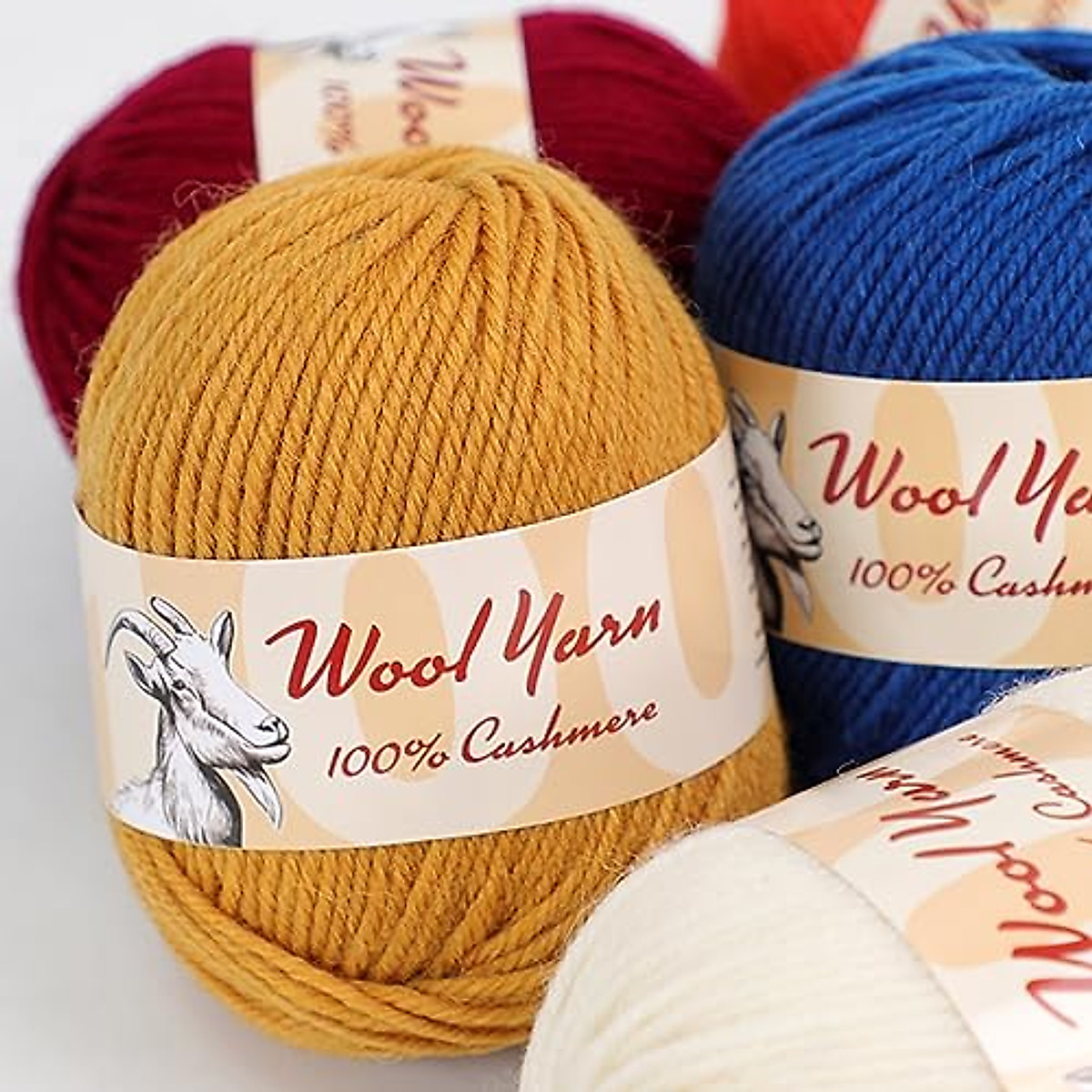 100% Cashmere Wool Yarn (Pack of 10) by Yonkey Monkey 500gr Imported Knitting Crochet (Light Gray 14)