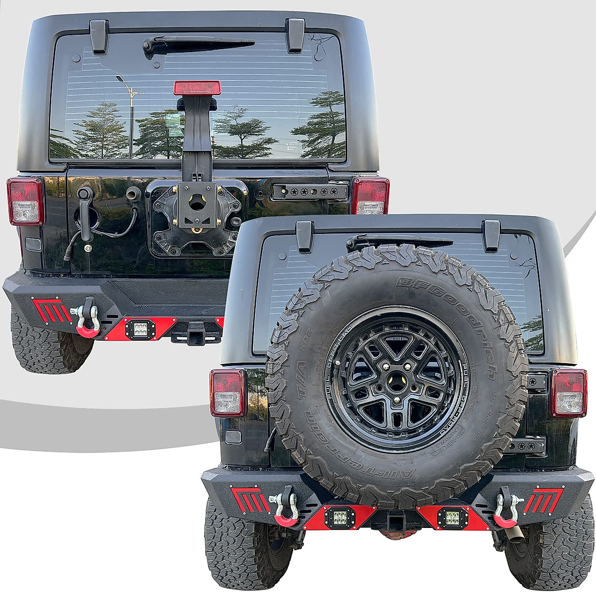 XOOKUN Heavy Duty Spare Tire Carrier for Jeep Wrangler JK JKU 2007-2018