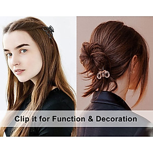 Hair Clips for Women and Girls - 2 Inch Medium Metal Claw Clips for Thin to Thick Hair, Non-Slip Strong Clamps (Black, Silver, Gold, Rose Gold)