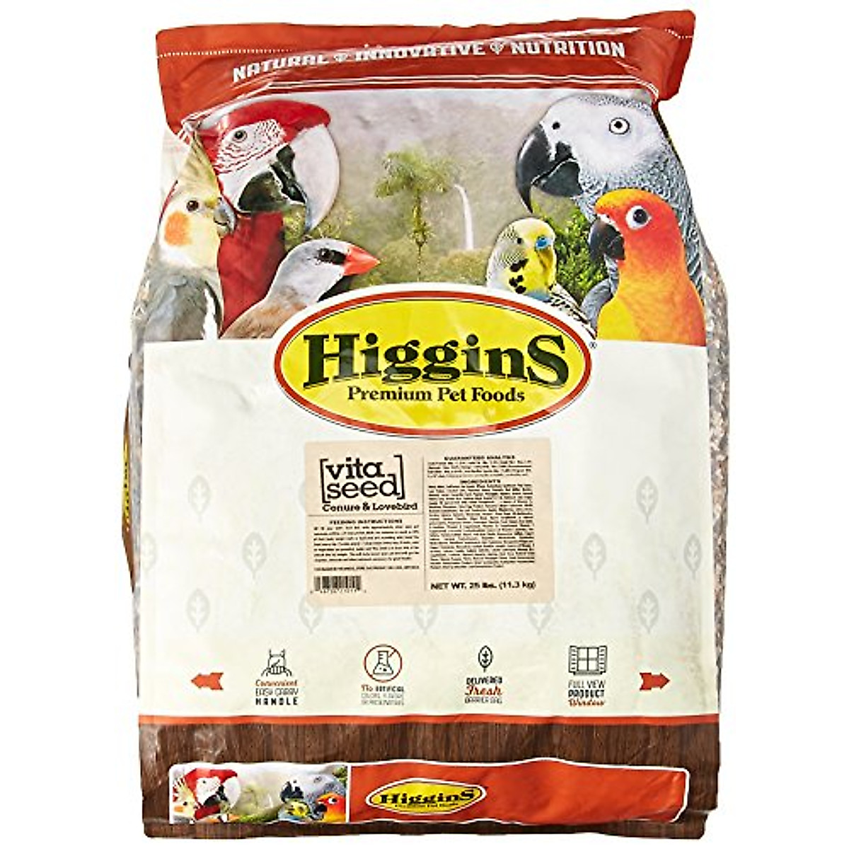 Higgins 466150 Vita Seed Conure Lovebird Food For Birds, 25-Pound