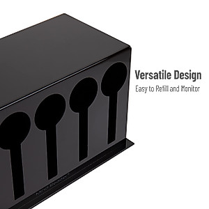 Mind Reader Utensil Dispenser, Silverware Organizer, Plastic Fork and Spoon Dispenser, Kitchen, 11" L x 5.75" W x 6" H, Black