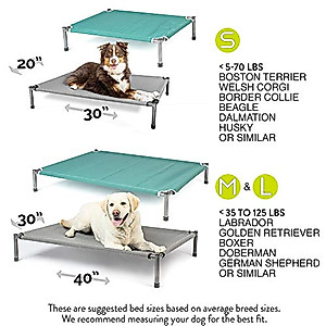 Hyper Pet's Raised Rest Deluxe Elevated Dog Bed (Outdoor Dog Bed-Great Raised Dog Bed, Small Dog Bed- Medium Dog Bed) [Value Pack 1 Frame-2 Covers Gray/Teal] 30"x20'x6.99"
