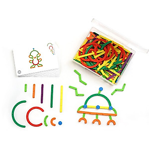 edxeducation-21368 GeoStix Letter Construction Set - Educational Toy - 200 Connecting Sticks - 50 Activities - Build Letters, Animals and More