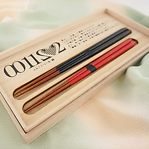 Hyozaemon Chopsticks Gift Set Oh! happy couple(Chopsticksx2,Paulownia box)