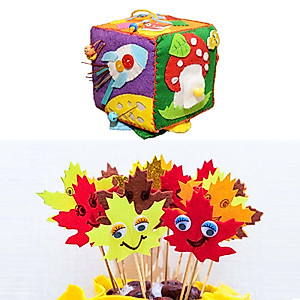 Rebower Soft Felt Sheets Acrylic Fabric Soft Felt Craft Sheets [for DIY Creative Crafts Projects and Decoration] - 4 Inch x 4 Inch/Orange / 42PCS