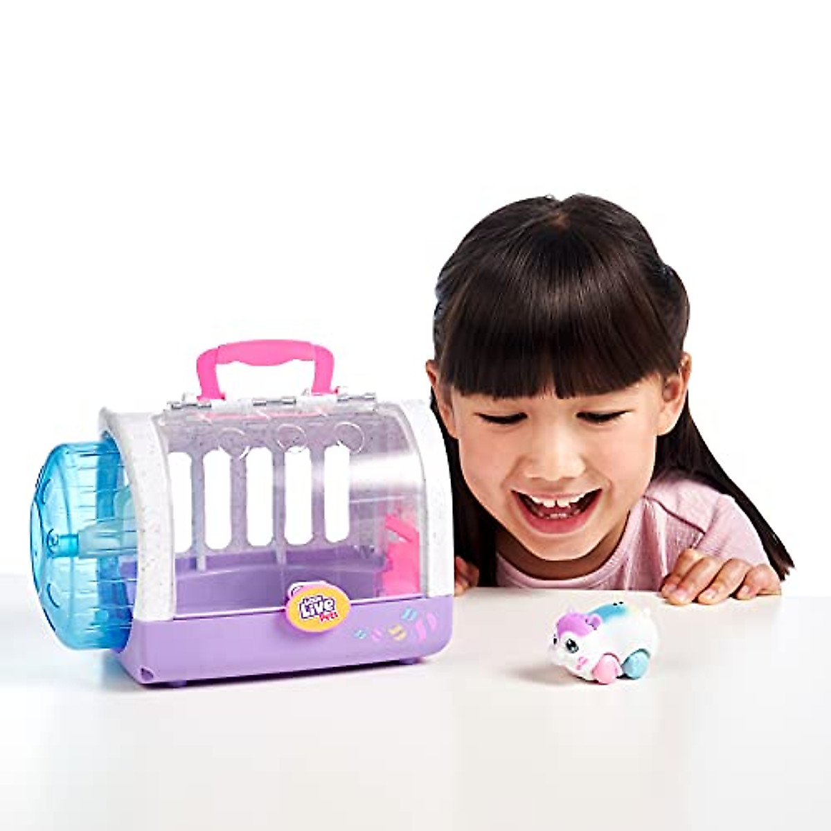 Little Live Pets - Lil' Hamster: Popmello & House Playset | Interactive Toy. Scurries, Sounds, and Moves Like a Real Hamster. Soft Flocked. Batteries Included. for Kids 4+