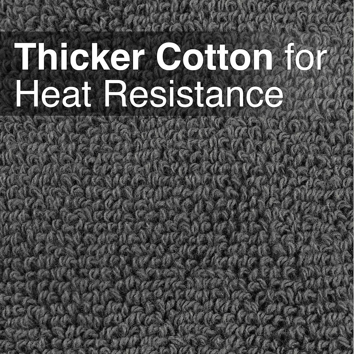 Ritz Terry 100% Cotton Potholders - Heat Resistant, Ergonomic Grip, Machine Washable - Graphite, 2-Pack