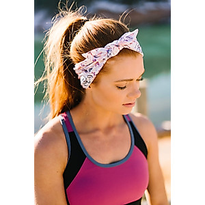 Maven Thread Bow Asana Headbands, Wide Sports Headbands with Bow for Running, Yoga, Gym and Athletic Workouts - 4 Thick Non-Slip Sweatbands, 2pk