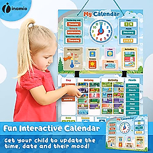 Magnetic Kids Calendar for Learning - Classroom Calendar, Preschool Calendar for Kids - Toddler Calendar, Magnet Calendar for Kids - Days of the Week Chart for Toddlers - Today, Monthly and Weather
