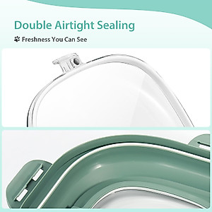 Letingoo Rice Storage Container, Foldable Airtight Food Storage Containers with Measuring Cup & Wheels, Dry Food Flour Sugar Storage Container (Green)