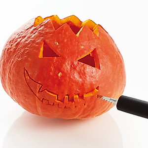 triangle Three-Piece Pumpkin Carving Set - Includes Stainless Steel Carving Saw, Angle Cutter & Scooper - GreenGrip Handle - Dishwasher Safe - Made in Germany