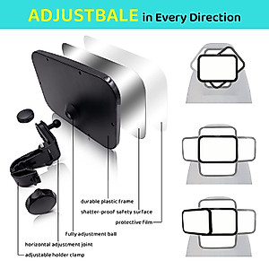 KINSEI Baby Car Mirror Safety Car Seat Mirror for Rear Facing Infant with Wide Crystal Clear View Shatterproof Fully Assembled Newborn Safety with Secure Headrest Clamp Holder