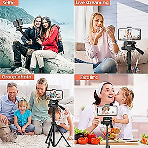 Aureday 67" Phone Tripod&Camera Stand, Selfie Stick Tripod with Remote and Phone Holder, Perfect for Selfies/Video Recording/Vlogging/Live Streaming