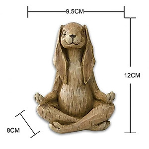 Trjgtas Garden Yoga Rabbit Meditating Rabbit Statue,Bunny Meditation Sculpture Decoration with Look of Carved Outdoor Animal Yard Porch Art
