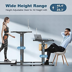 DUMOS, 48 x 24’’ Ergonomic Height, Electric Splice Board Adjustable Computer Desk Sit Stand Up Table for Home Office, 48'' x 24'', Black