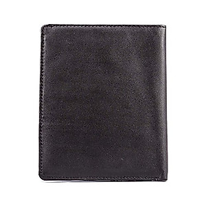Big Skinny Leather Traveler Slim Wallet, Holds Up to 20 Cards and 4 Passports, Black