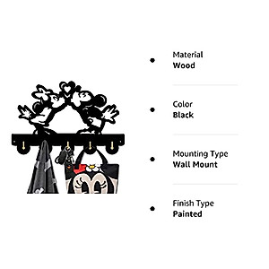 Mickey and Minnie's Love Theme Wall Decor Hooks Customize Household Door Decor Hooks Multi-Function Wall Coat Bags Clothes Hook Keys Holder