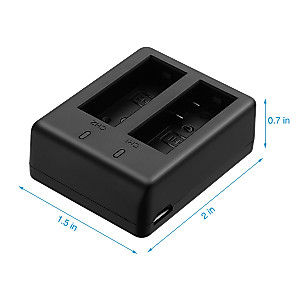 Powerextra SJ4000 3 x1400mAh Action Camera Battery and USB Dual Charger Compatible with SJ4000 SJ5000 SJ6000 SJ7000 SJ8000 of SJCAM Sport Cameras and More
