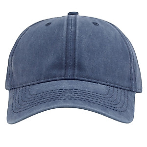 YEANIY Vintage Washed Cotton Navy Blue Baseball Caps Adjustable Unstructured Soft Blank Casual Dad Ball Hats for Men Women