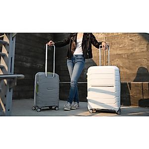 Samsonite Freeform Hardside Expandable with Double Spinner Wheels, Carry-On 21-Inch, White/Grey