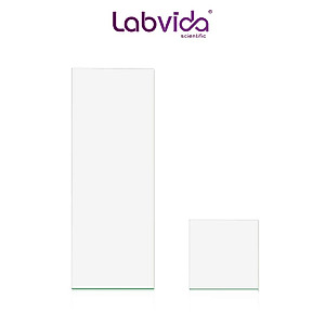 Labvida Pre-Cleaned Microscope Slide and Cover Slips Set, 144pcs of Dim.75x25x1mm Plain Slides, Super Grade Glass, 90°Corners, 1.2oz.(200pcs) of 22x22mm Cover Slips, 1# Thickness 0.13-0.16mm, LVQ090