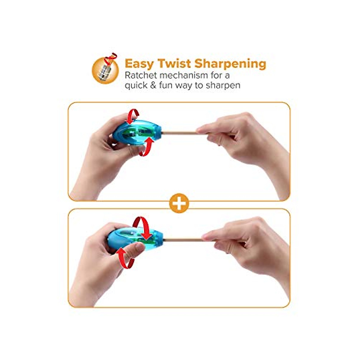 Bostitch Office Twist-N-Sharp Manual Pencil Sharpener, Double Hole, 3-Pack